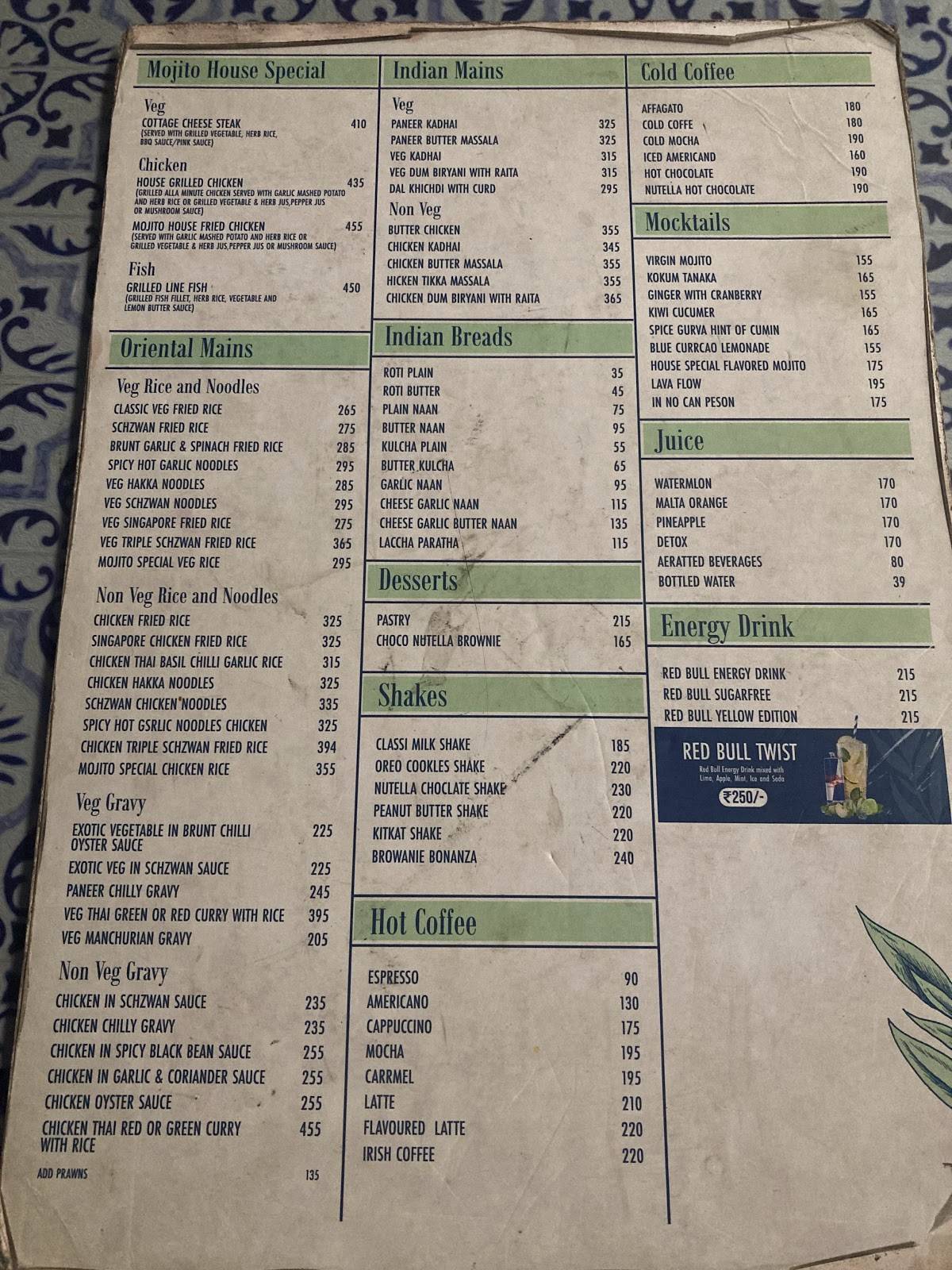 Menu at Mojito Cafe, Thane
