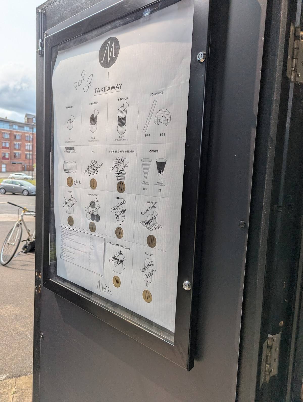 Menu at Molten Gallery and Cafe, North Shields