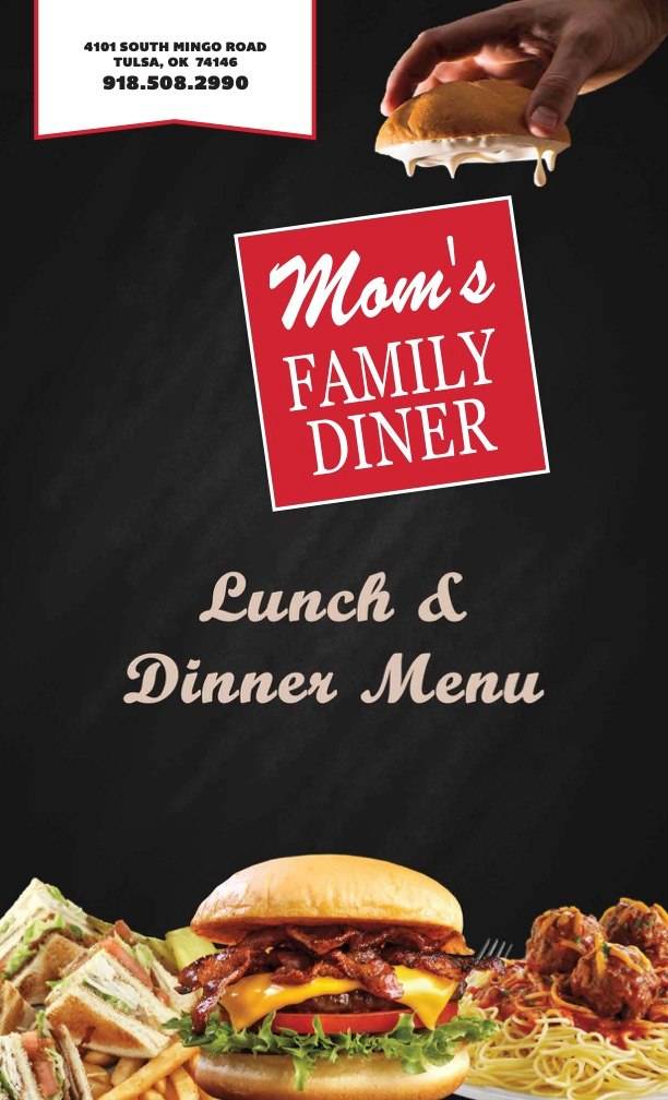 Menu at Mom's Family Diner cafe, Tulsa, S Mingo Rd
