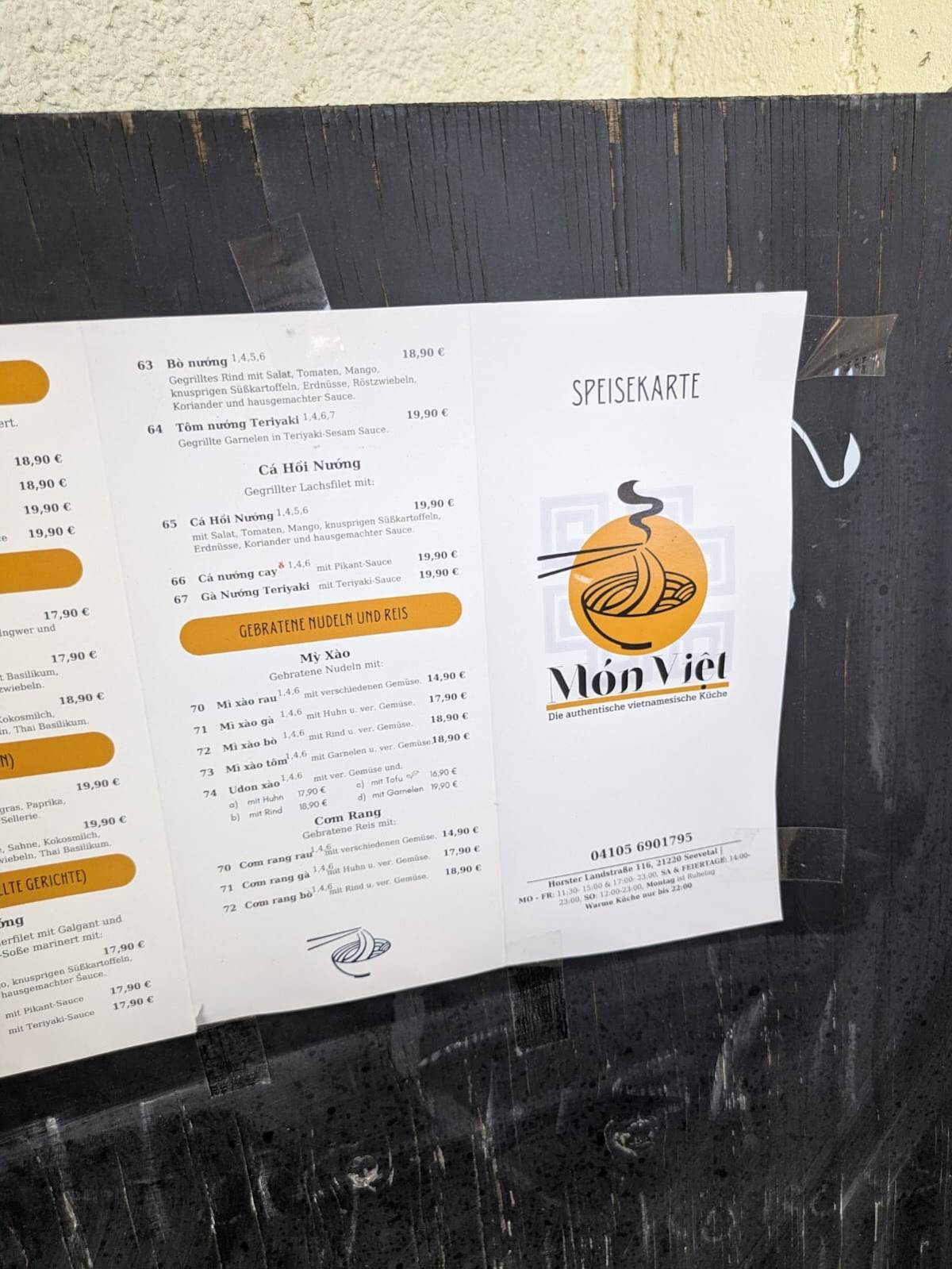 Speisekarte von Món Việt restaurant, Seevetal