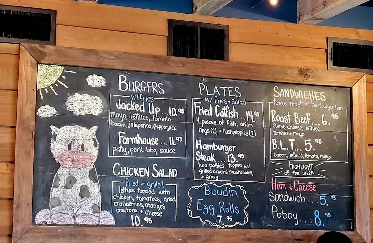 Menu at Moo's Barn and Grill, Natchez