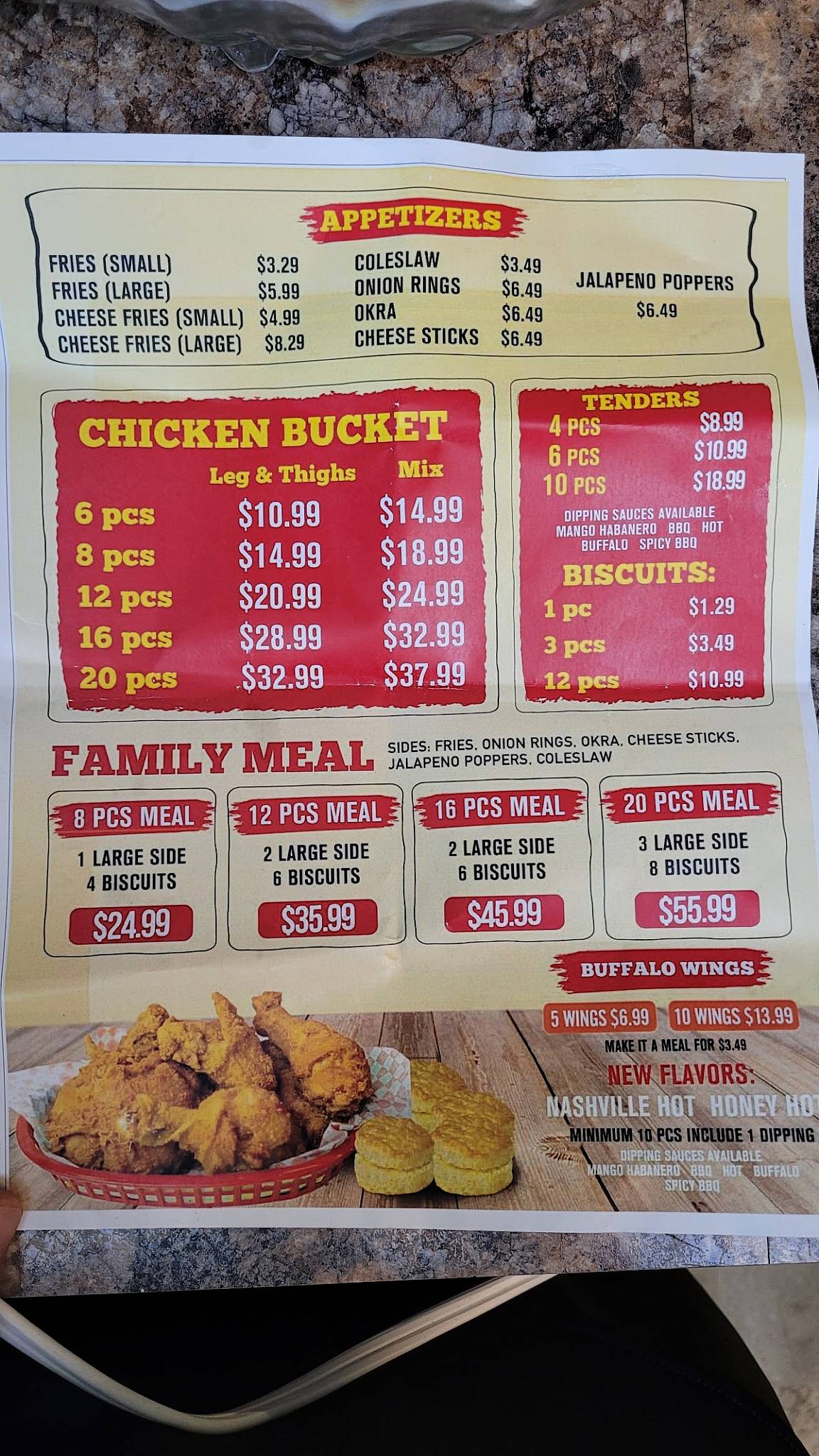 Carta del restaurante CHICK N CHIPS, Richardson