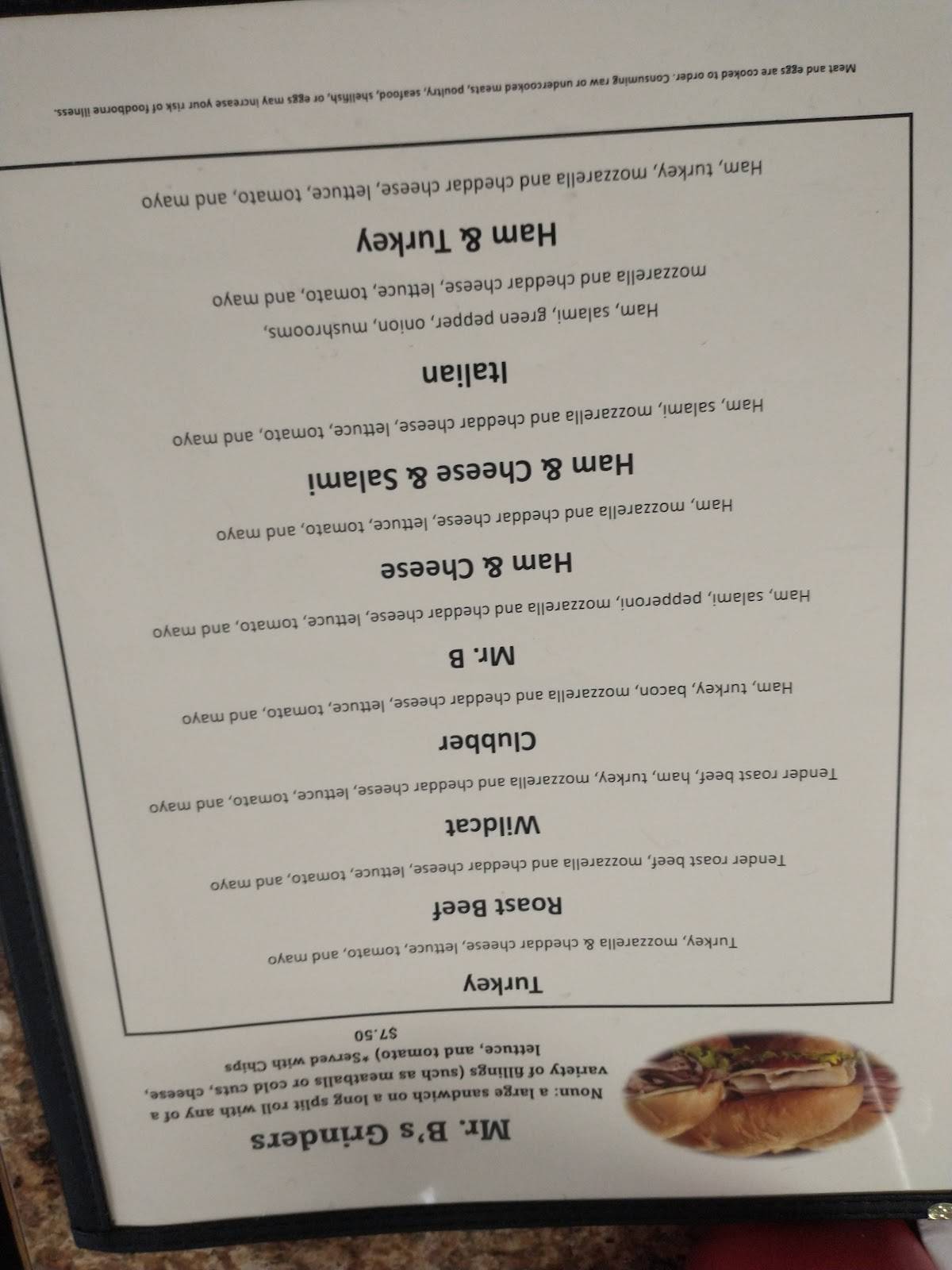 Menu at Mr B's Dairy Bar, LLC, Three Rivers