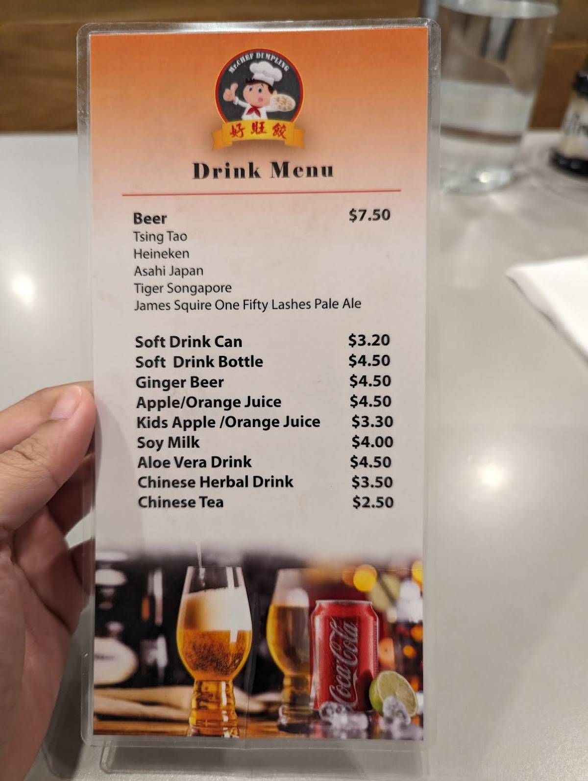 Menu at Mr. Chef Dumpling restaurant, Clayton