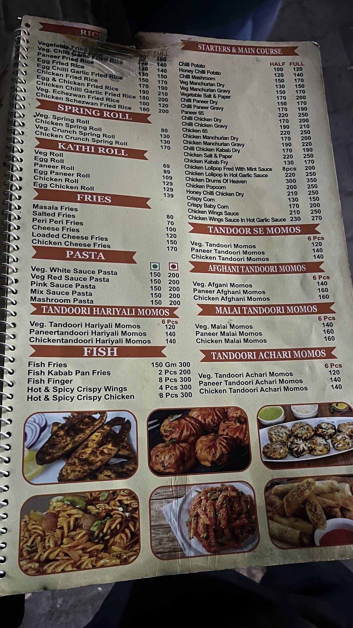 Menu at Mr Chetan Momos, Delhi