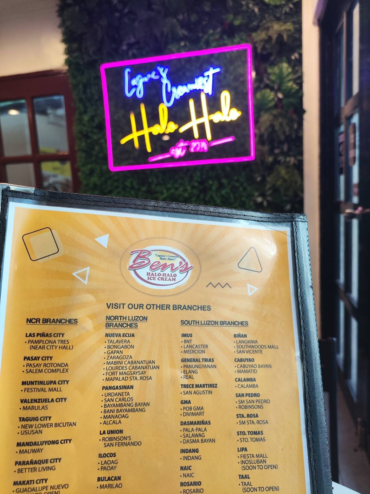 Menu at Mr. T's Inasal restaurant, Valenzuela, 34 MacArthur Hwy