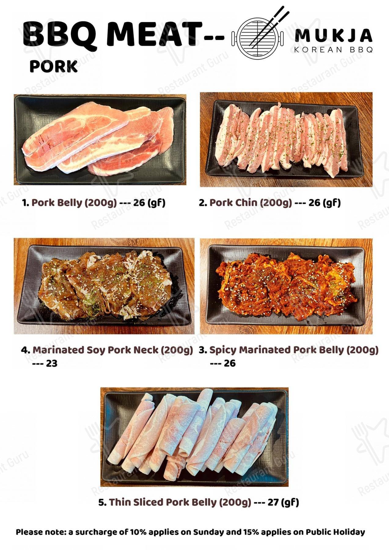 Menu at Mukja Korean BBQ Korean Fried Chicken Restaurant, Berwick