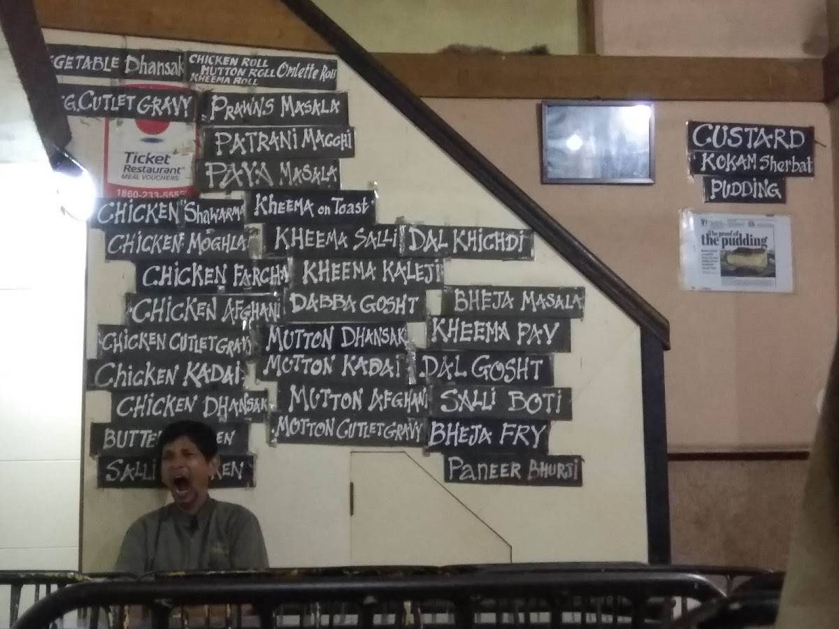 Menu at Cafe Excelsior, Mumbai