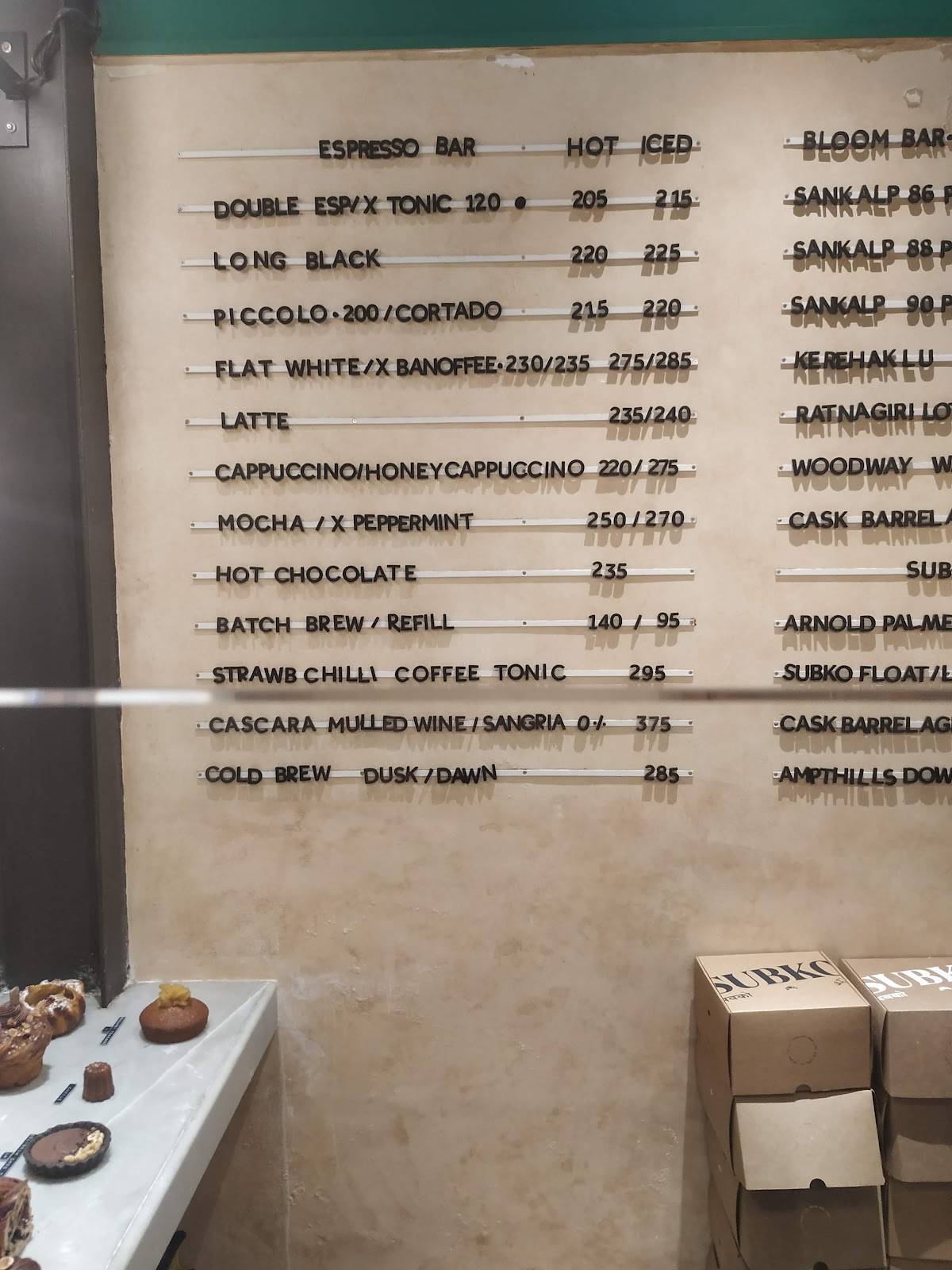 Menu at Mary Lodge by Subko, Mumbai