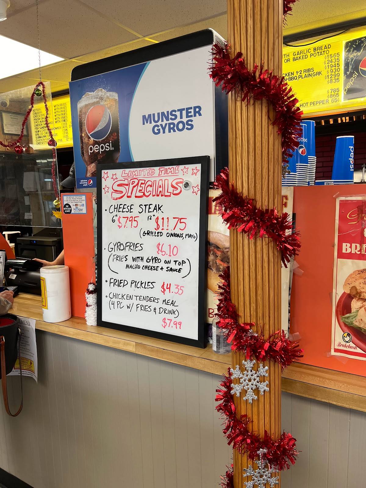 Menu at Munster Gyros restaurant, Munster, Calumet Ave