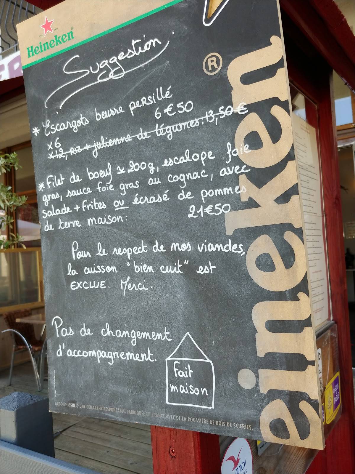 Menu au Le Picotin restaurant, Murol, Rue George Sand