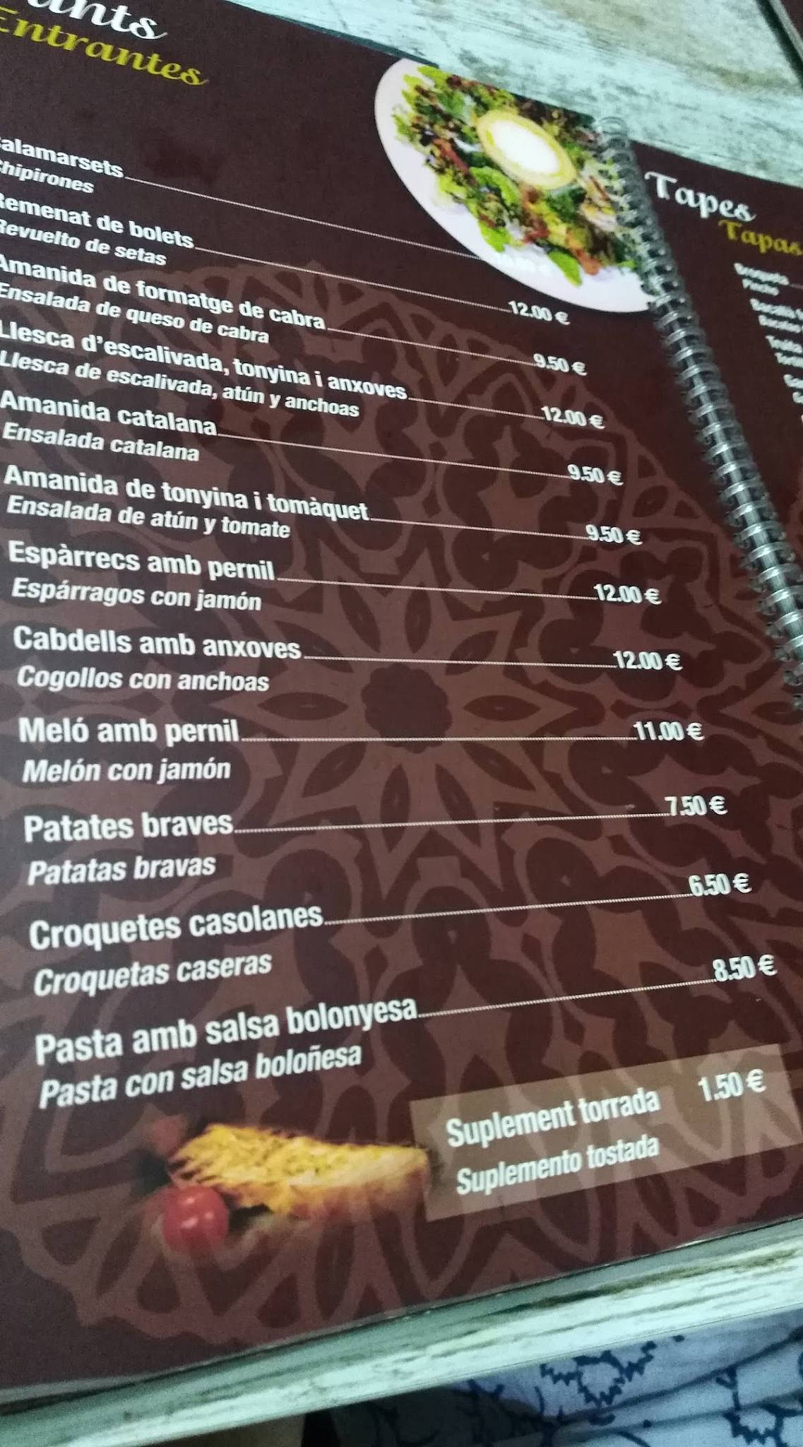 Carta del pub y bar Museu del Jamón El Magdaleno, Reus