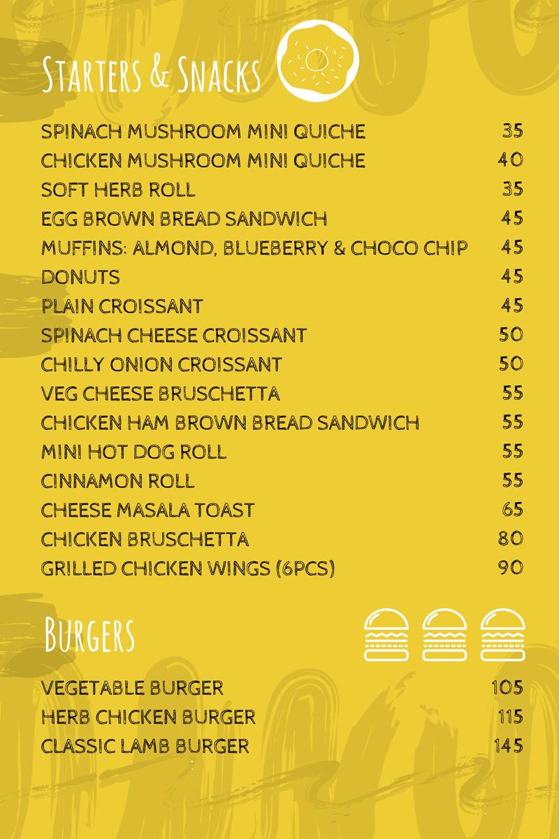 Menu at Mustard Café / IIMB, Bengaluru, IIM Bangalore