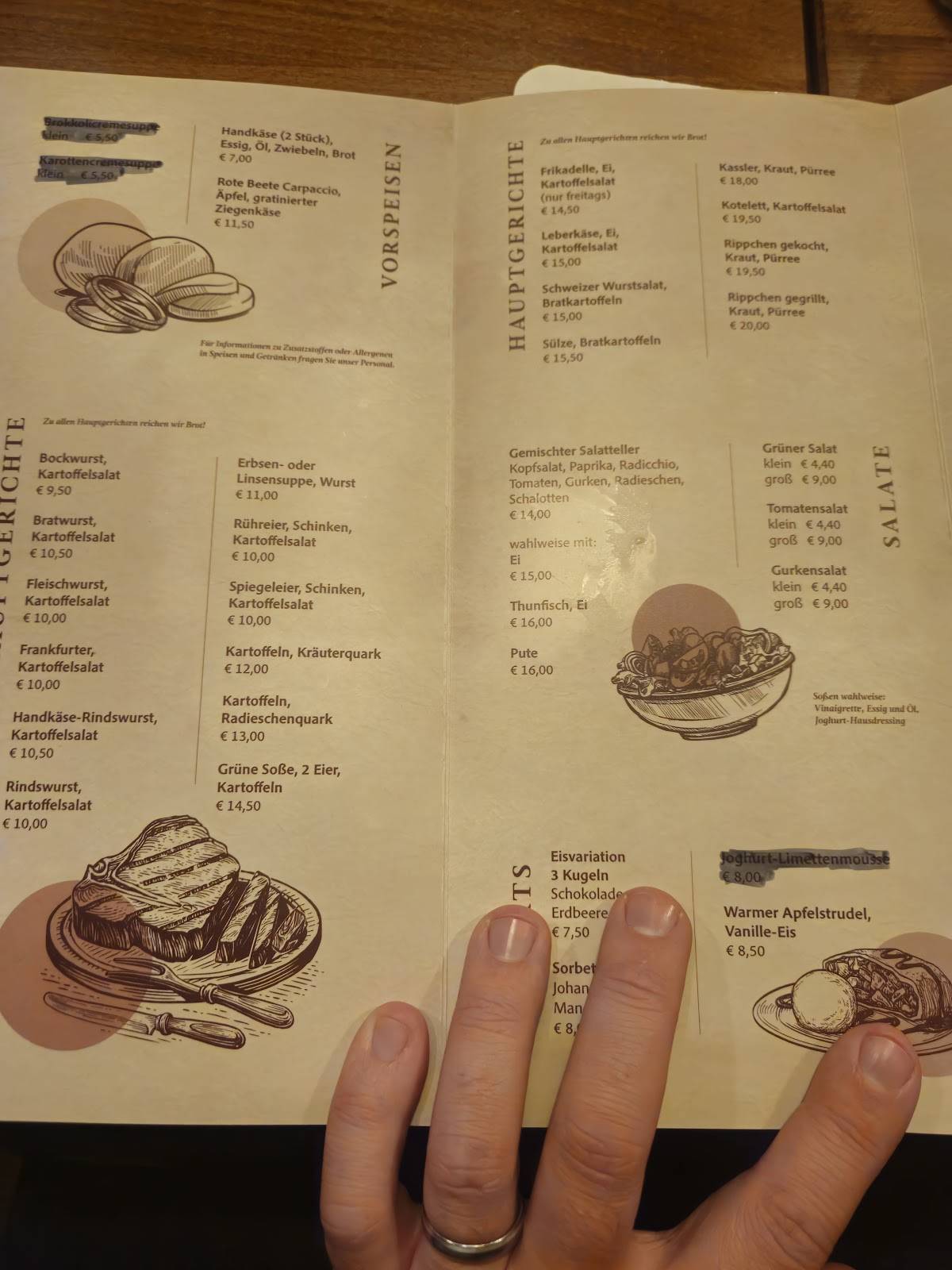 Speisekarte von Gaststätte Mutter Ernst restaurant, Frankfurt am Main