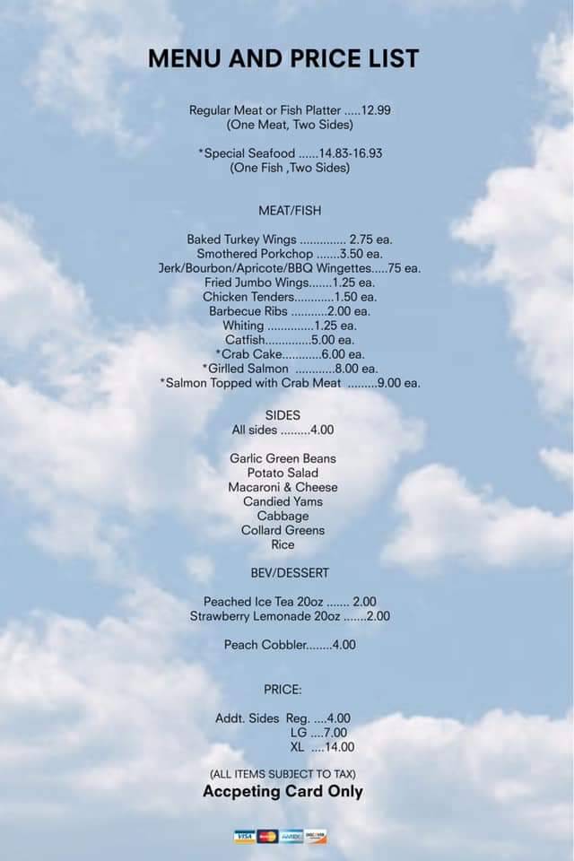 Menu at My Blue Heaven restaurant, Wyncote