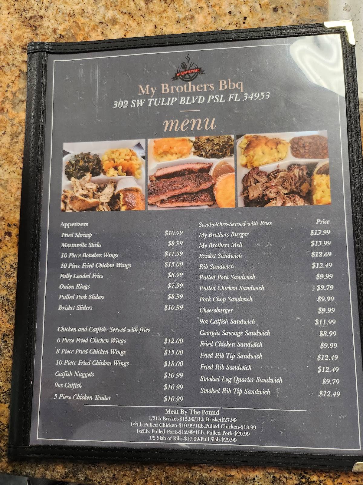 Menu at My Brothers Bbq, Port St. Lucie
