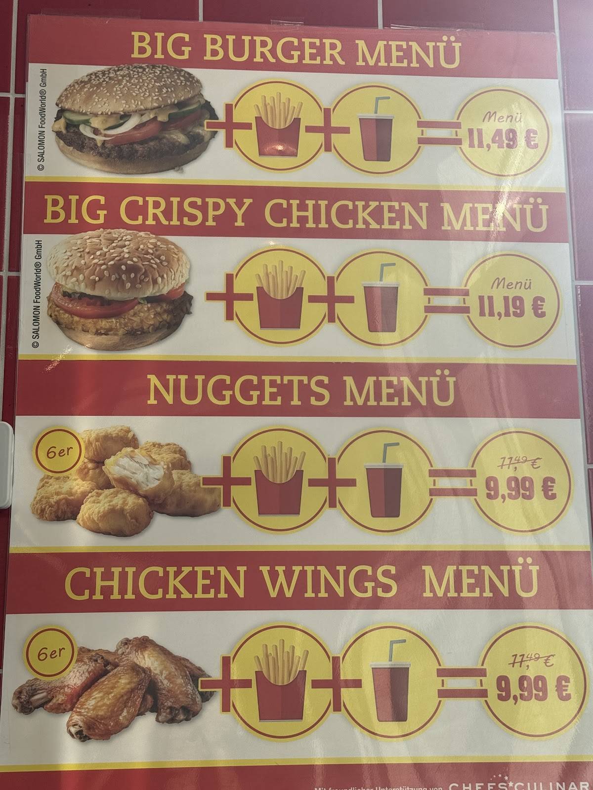 Speisekarte von My Burger restaurant, Schwalmstadt