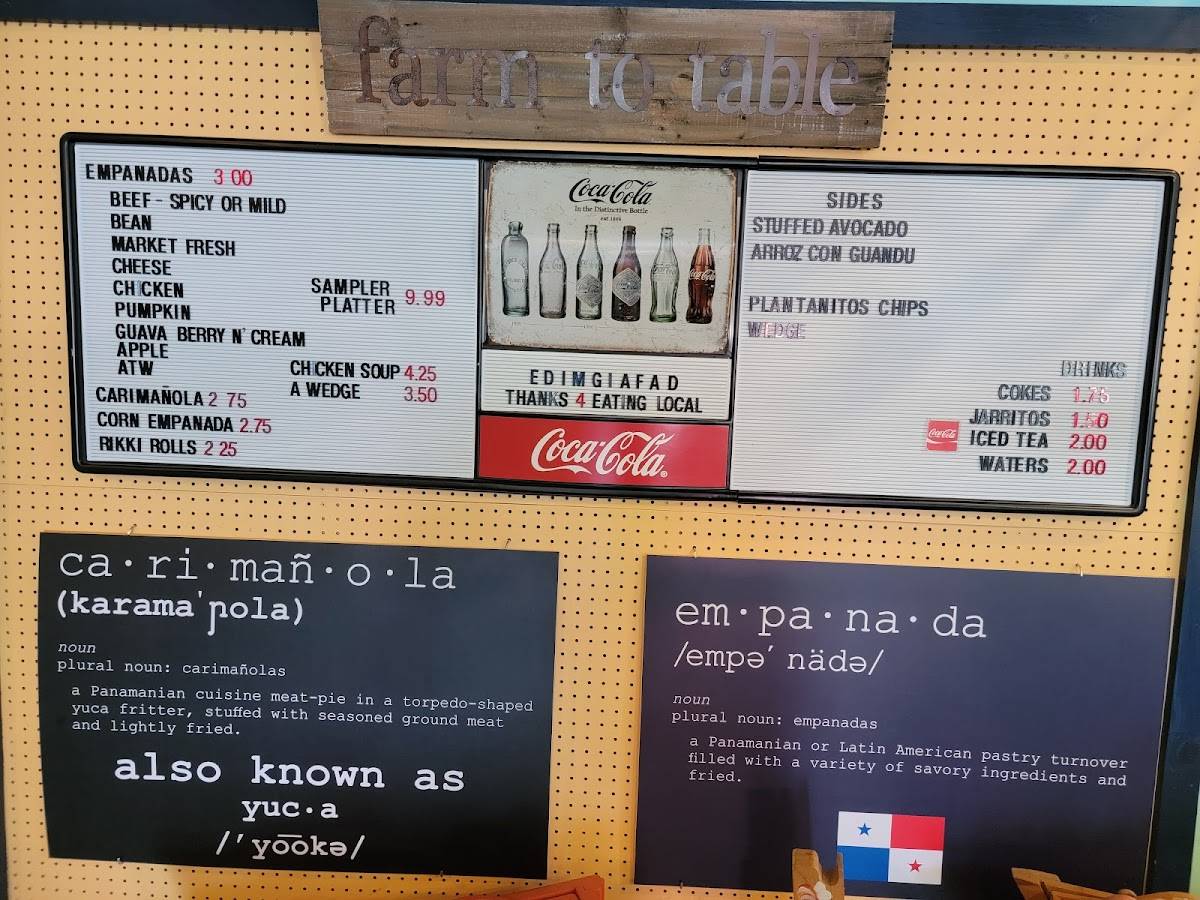 Menu at My Grandma's Empanadas restaurant, Warner Robins