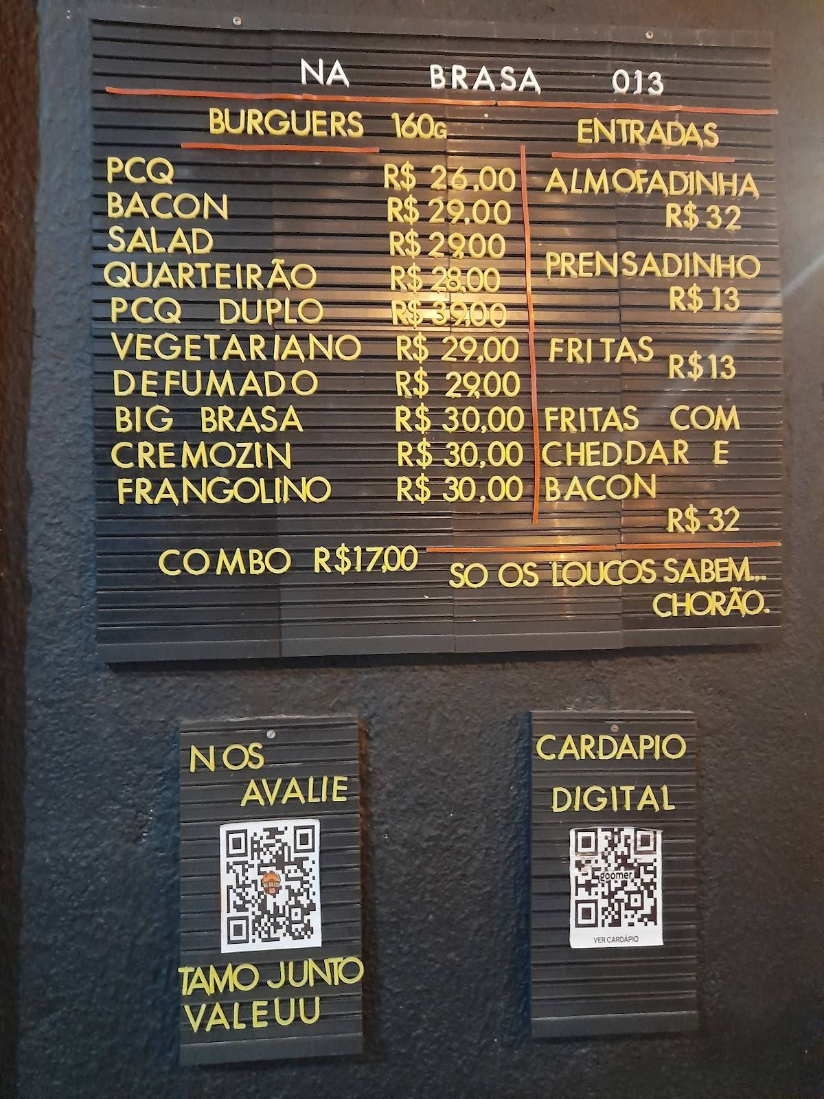 Menu em NA BRASA 013 restaurante, Guarujá, R. José Saúda