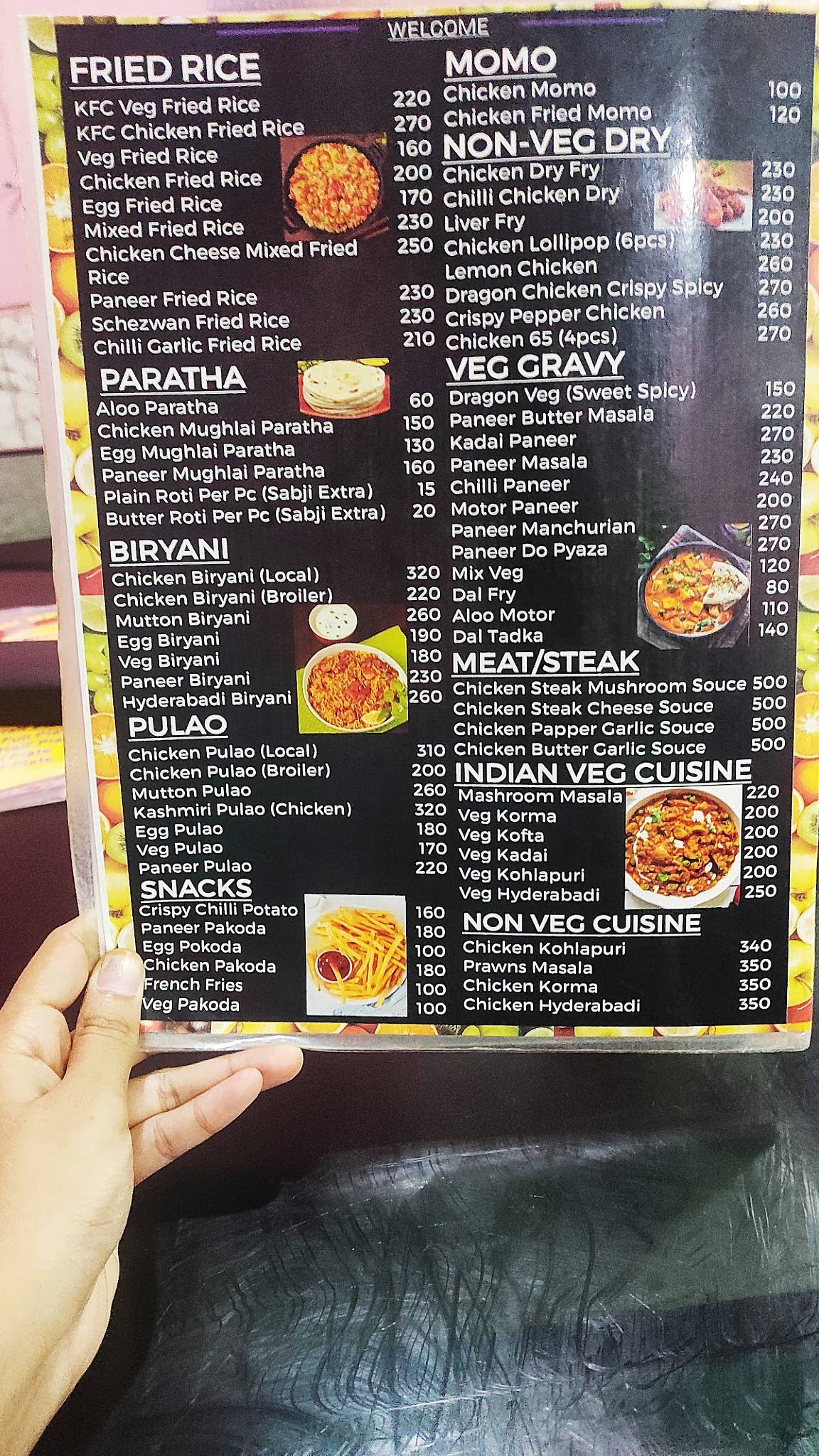 Menu at NARU BAR RESTAURANT, Morigaon