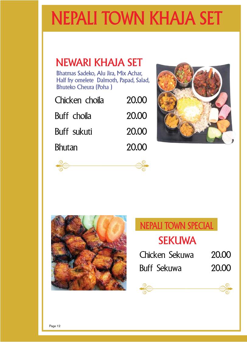 Menu at NEPALI TOWN RESTAURANT (Al Zahiyah), Abu Dhabi