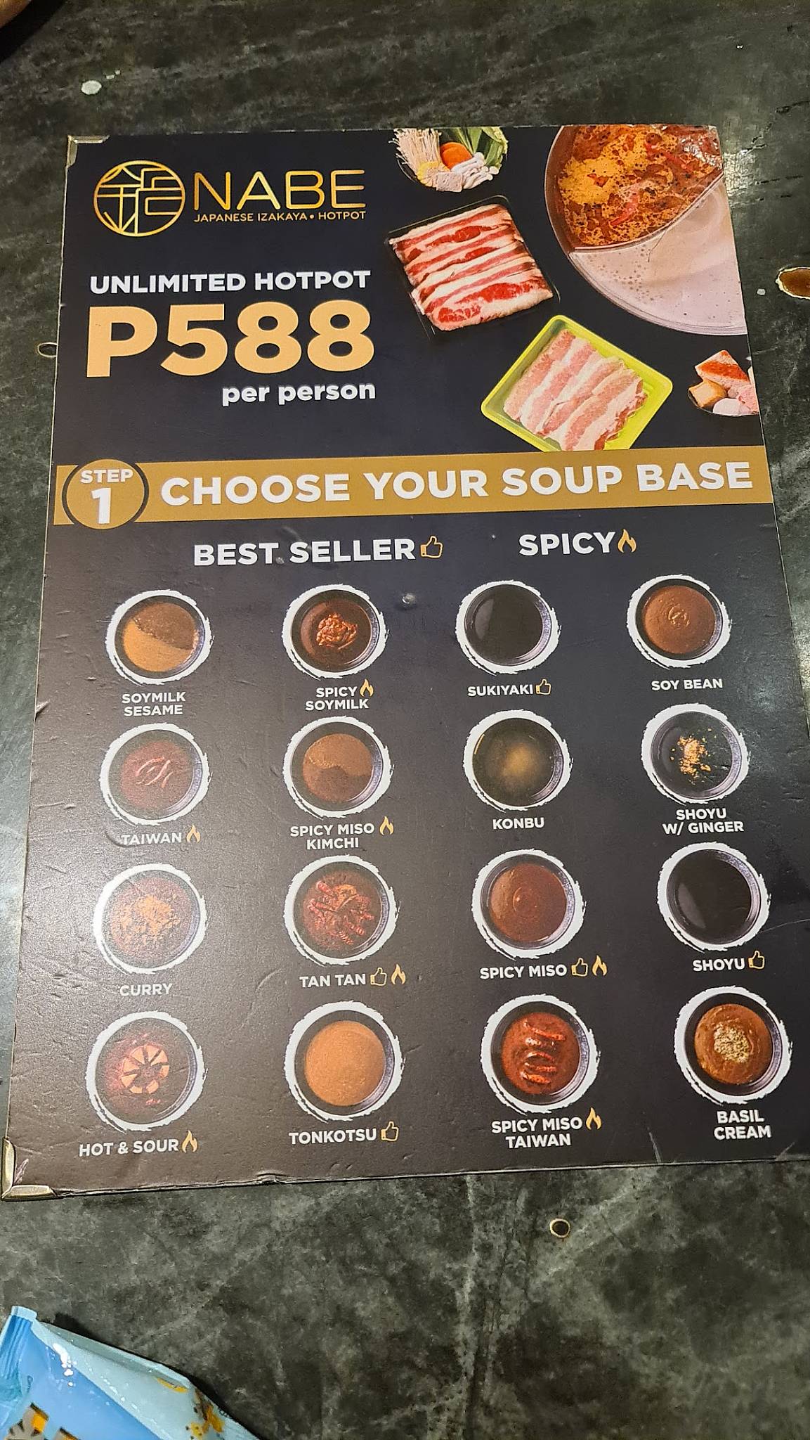 Menu at Nabe Unlimited Japanese Hotpot - Banawe restaurant, Quezon City ...