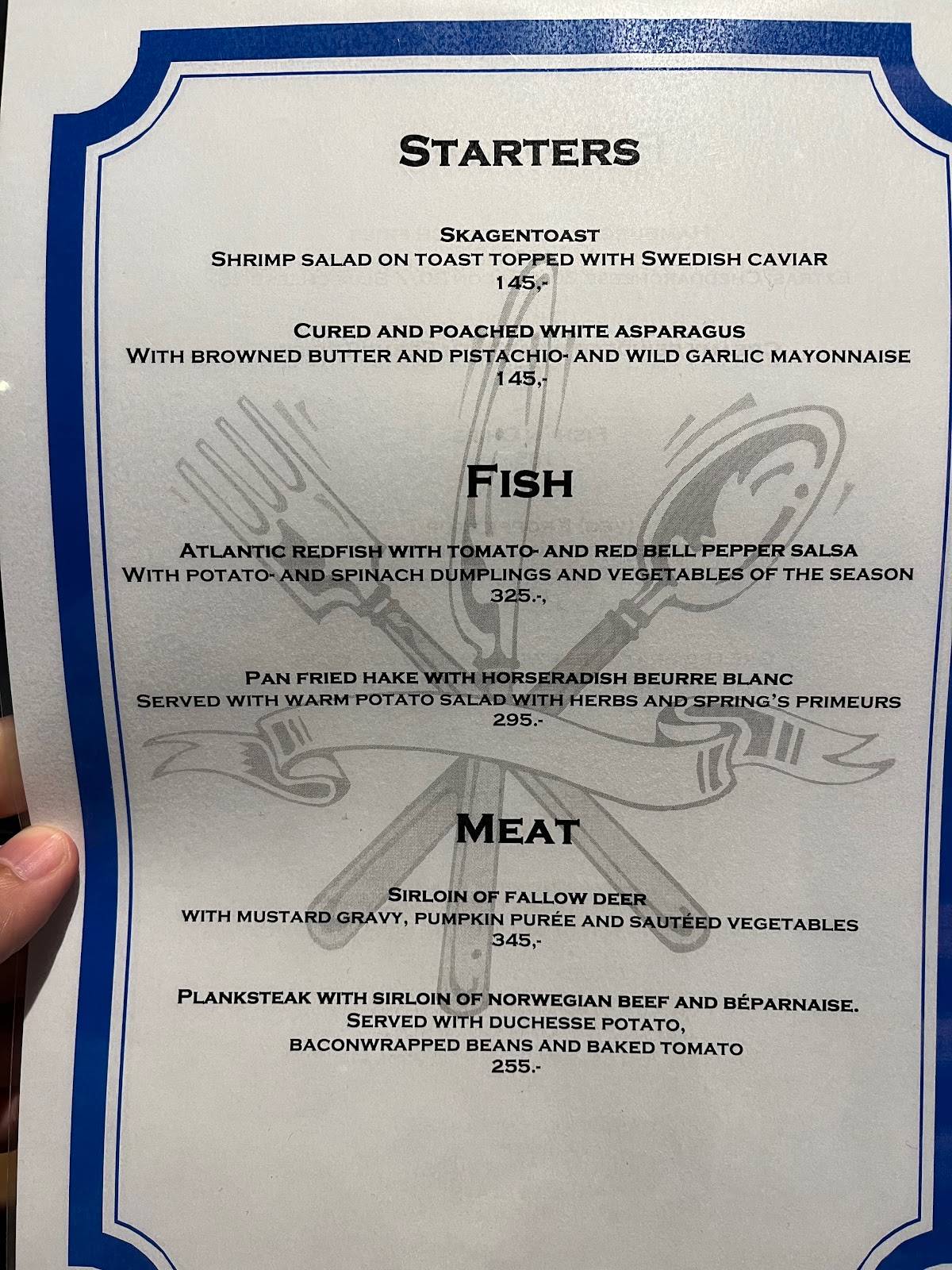 Menu at Naboen Pub & Restaurant, Bergen