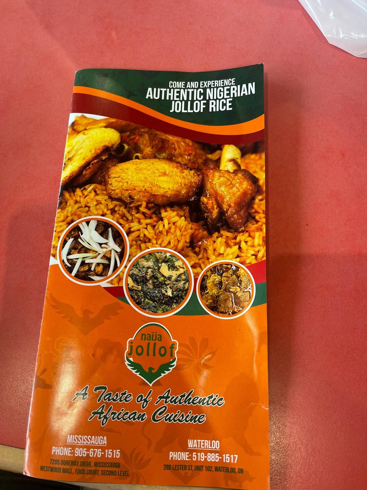 Carta del restaurante Naija Jollof Waterloo, Waterloo