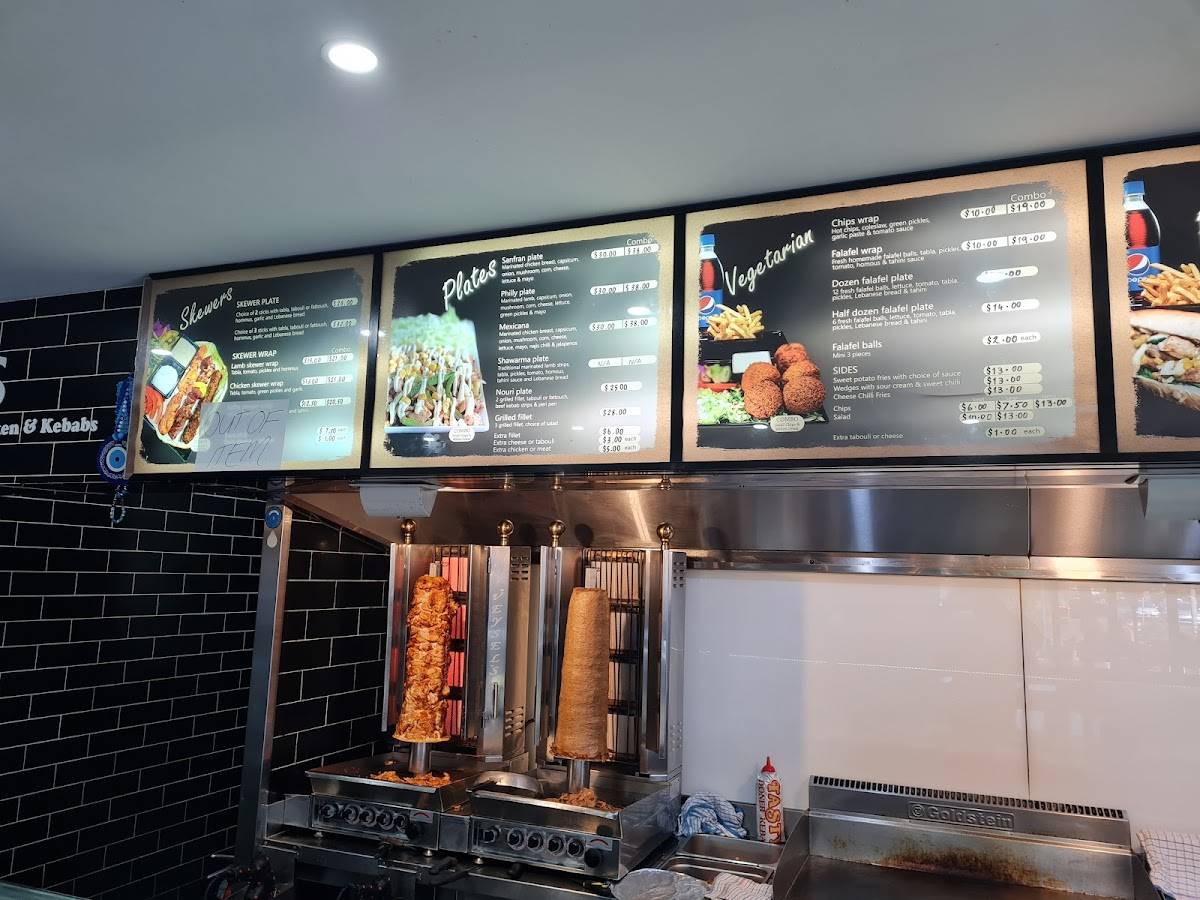 Menu at Naji’s Riverwood restaurant, Riverwood