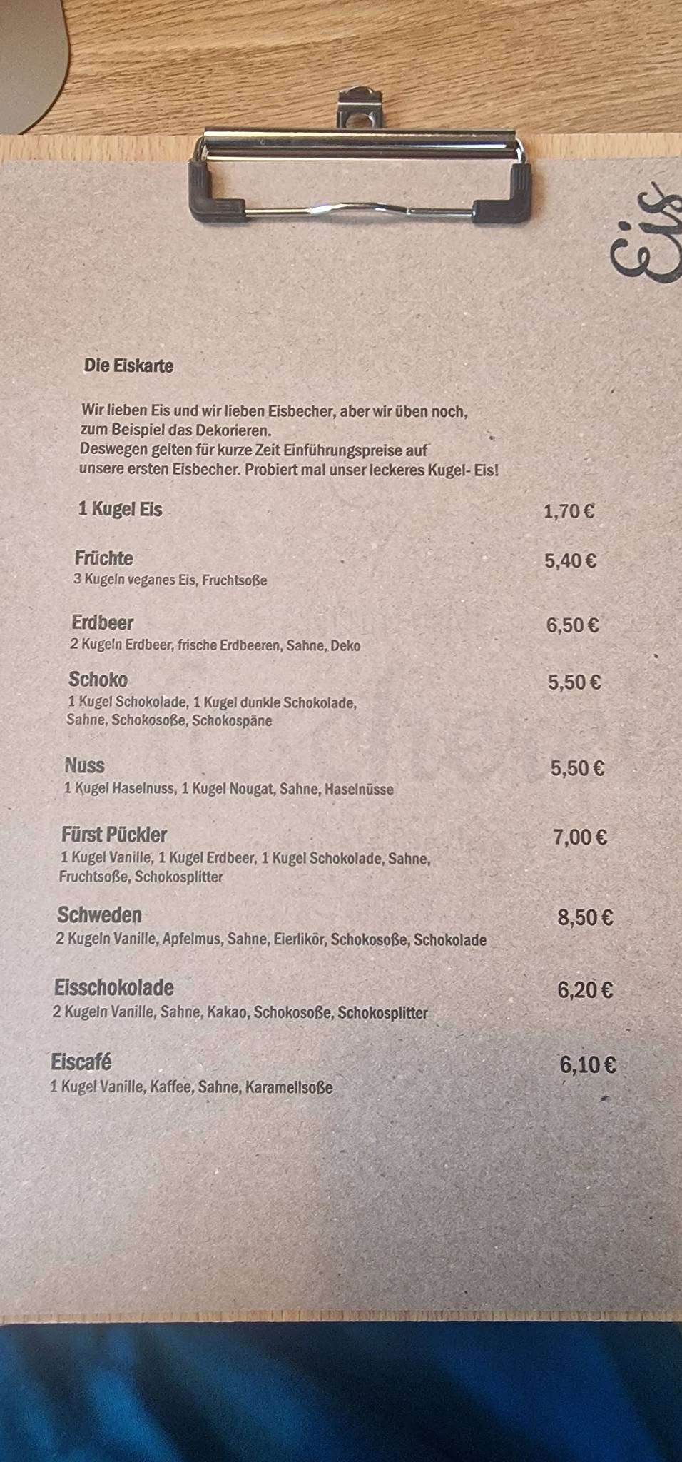 Speisekarte von Nascherei - Eis Café Laden cafe, Cottbus