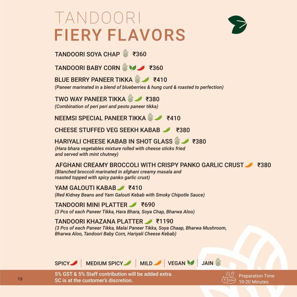 Menu at Neemsi Restaurant, Bengaluru