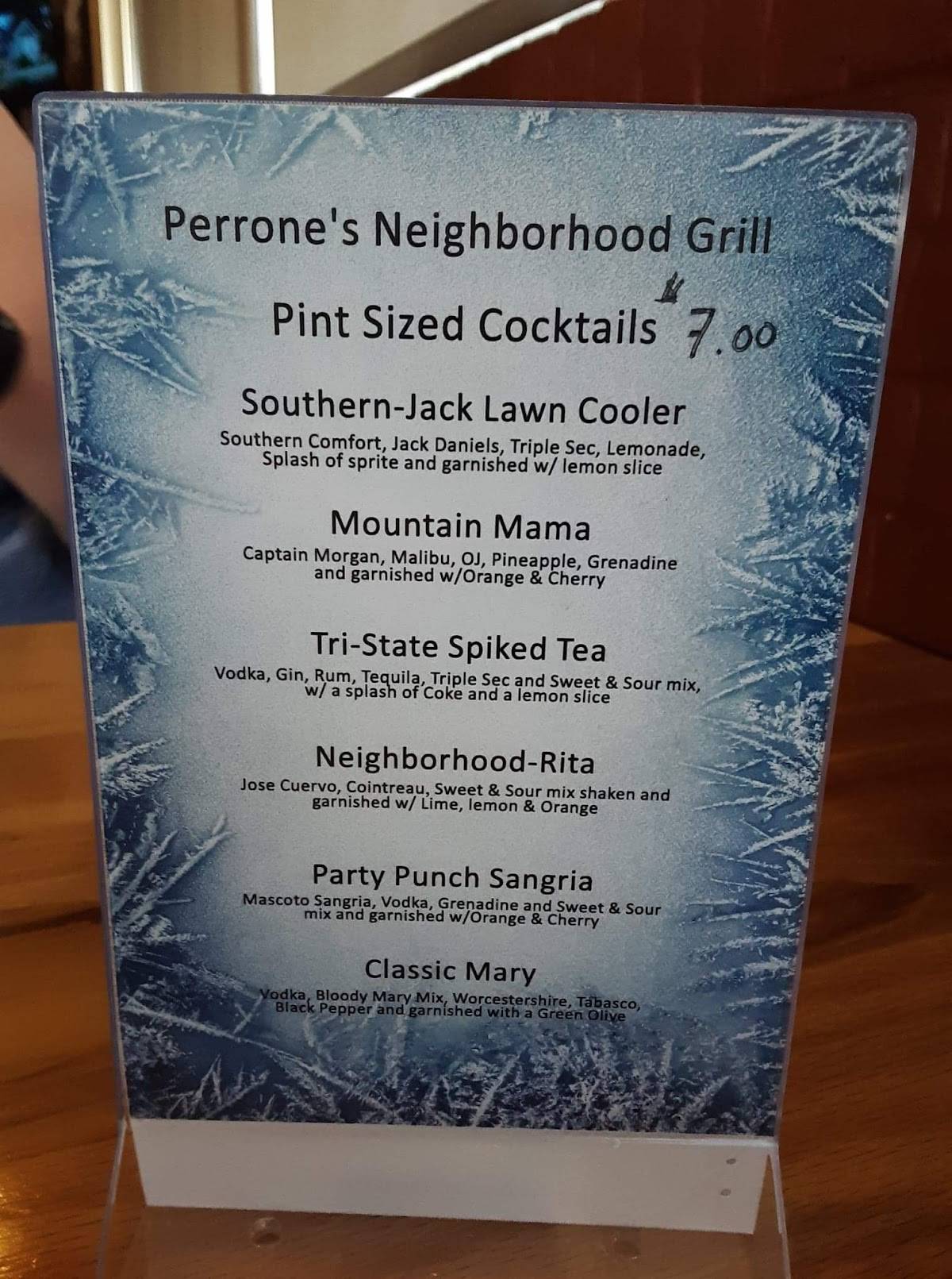 Menu at Neighborhood Grill restaurant, Murphy