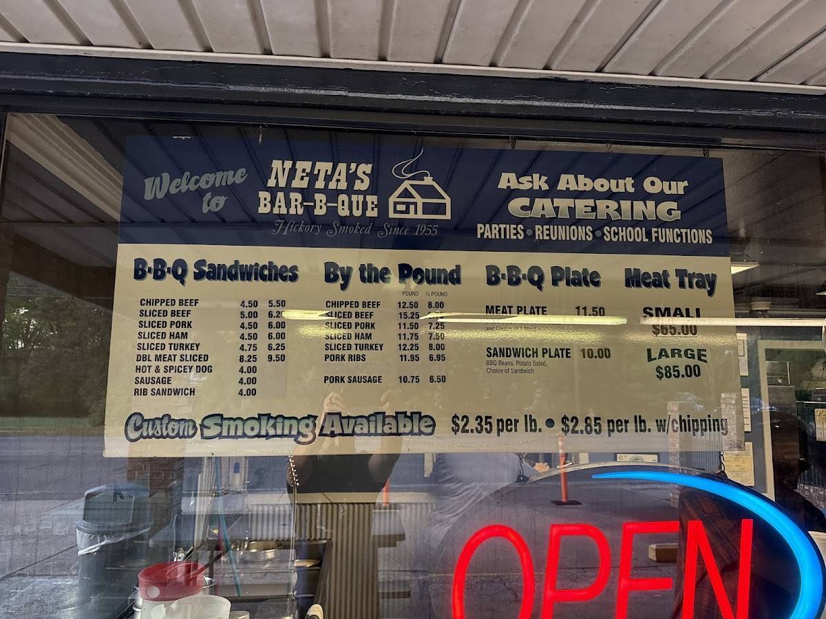 Menu at Netas Bar- B -Q, Minden