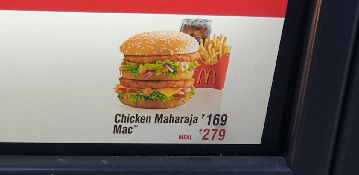 Menu at McDonald's India, Delhi, F-14/15 2nd Main Road