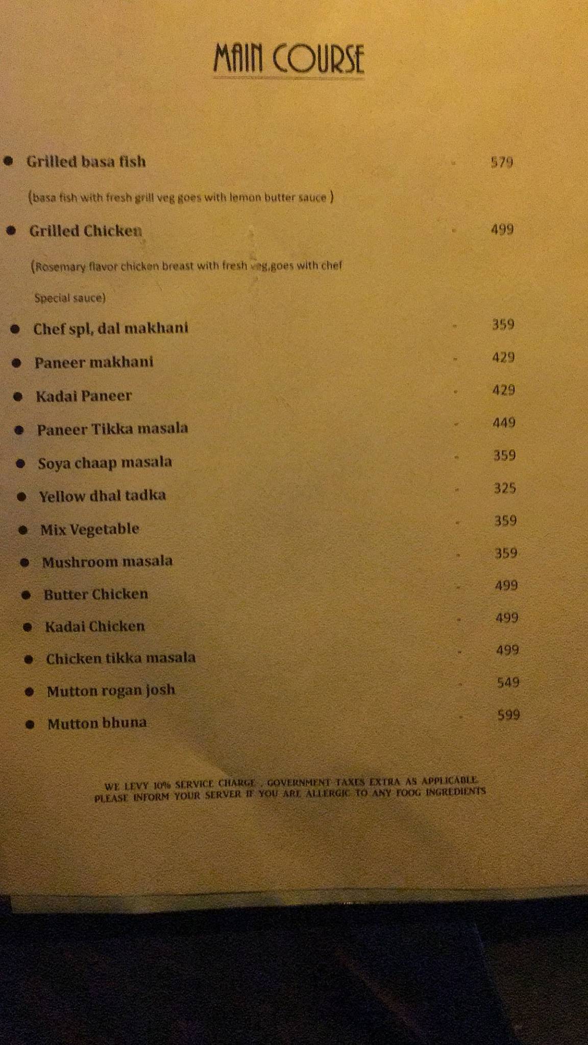 Menu at Raag cafe & bar, New Delhi
