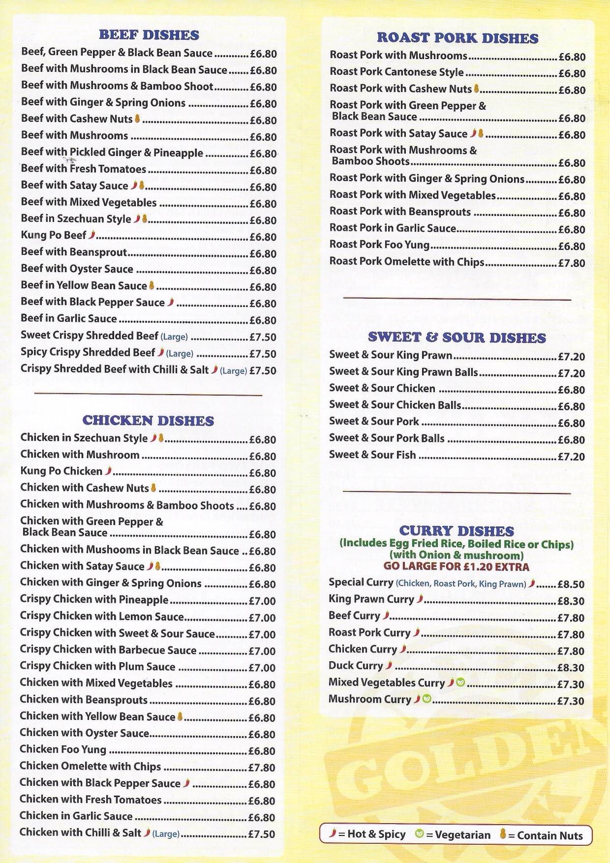 Menu at New Golden Wok fast food, Solihull
