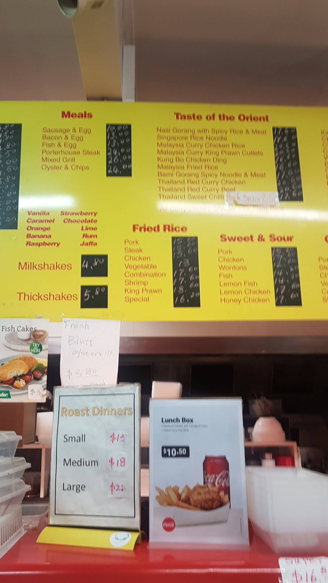Menu at Hong Kong Fast Food, New Plymouth