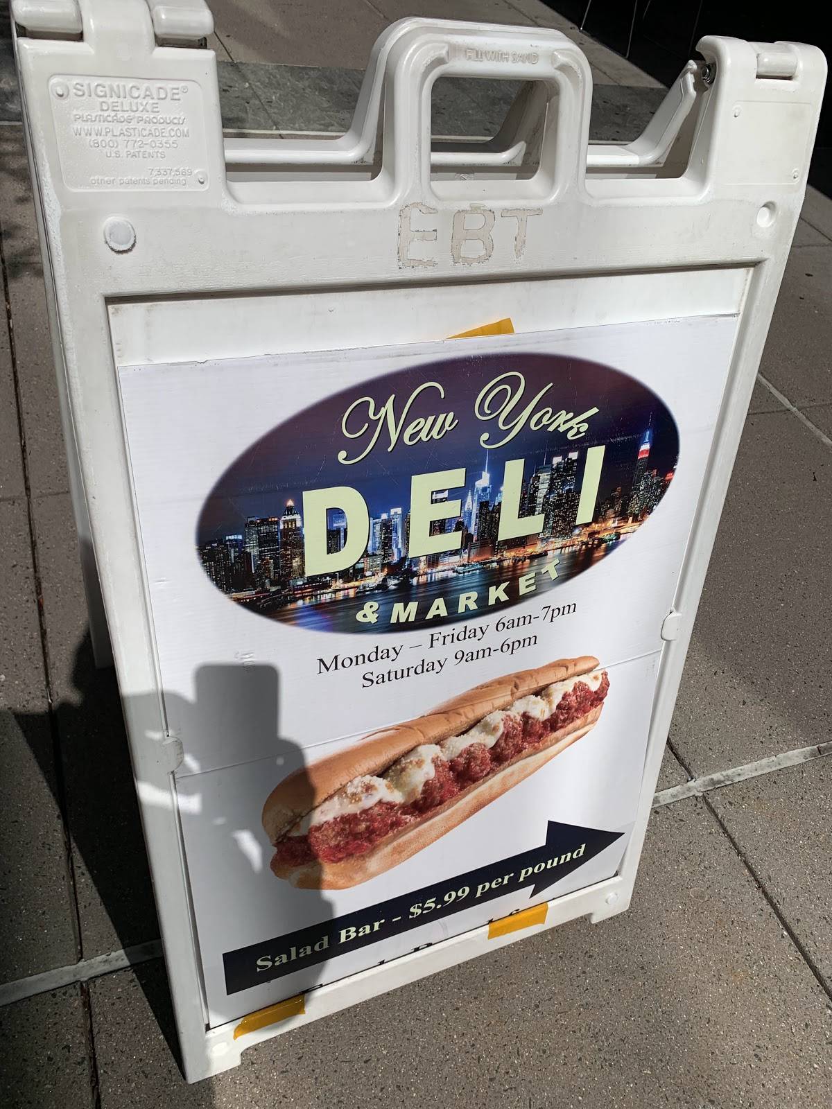 Menu at New York Deli & Market cafeteria, Hartford, 1 Constitution Plaza