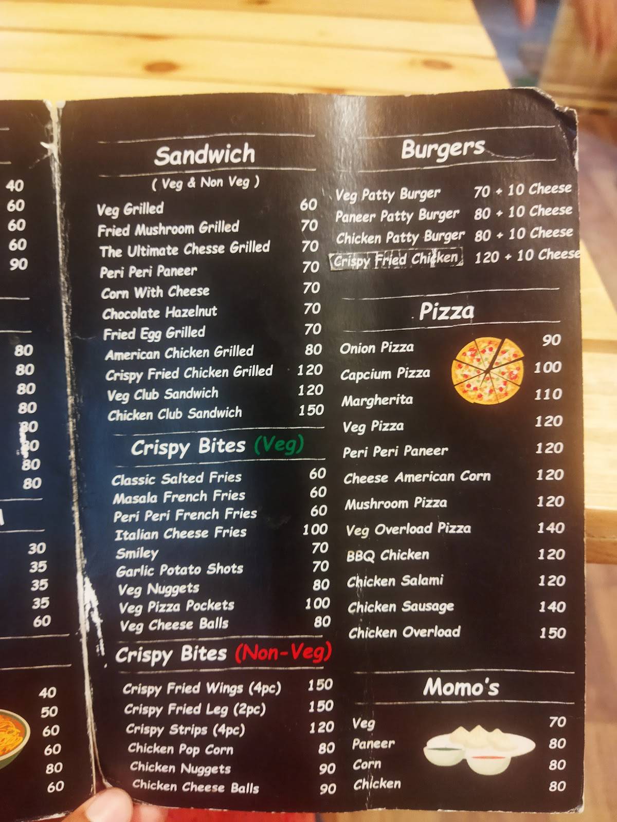 Menu at Neway cafe, Bengaluru