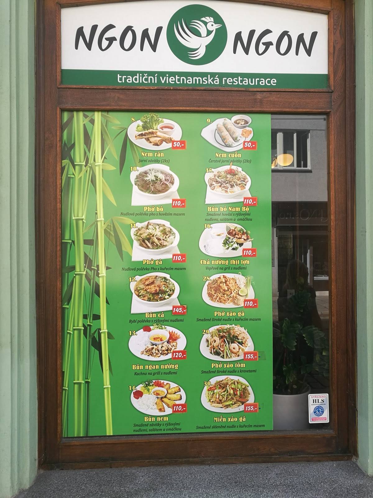 Menu at Ngon Ngon restaurant, Pilsen