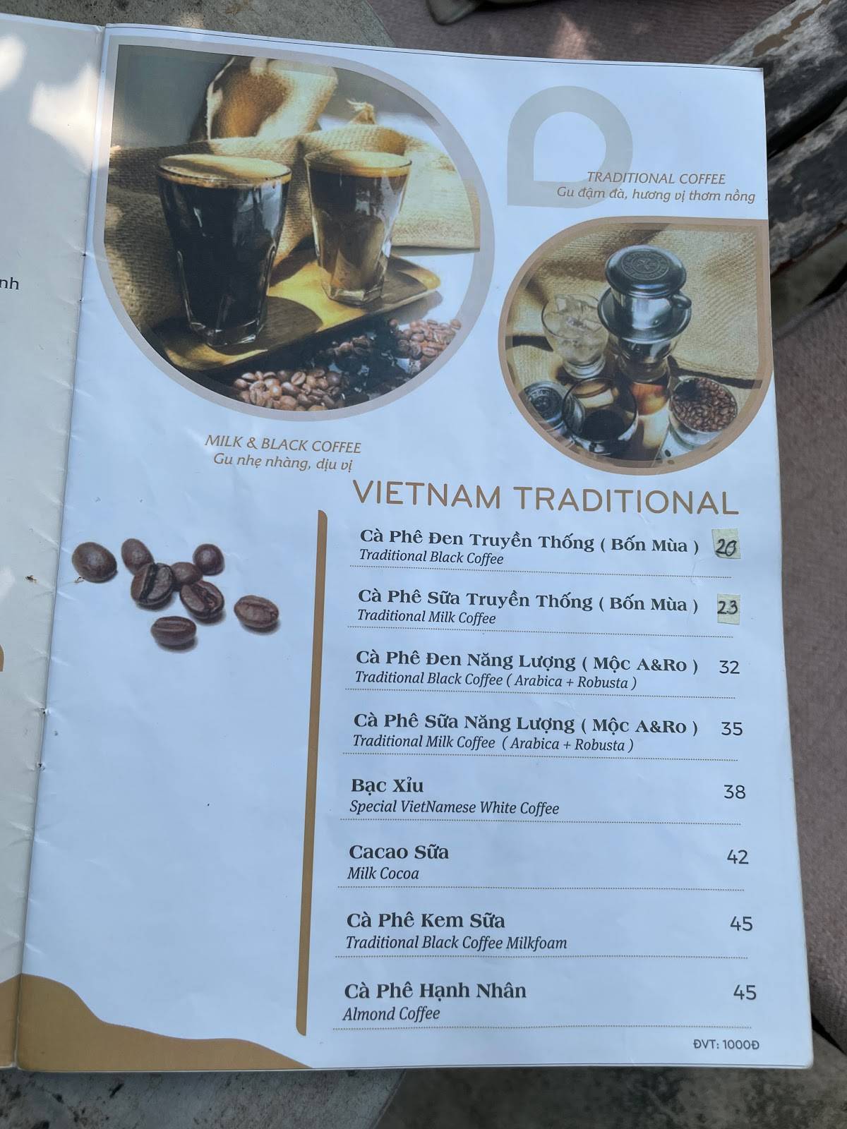 Menu at Phòng trà nha trang - Cafe Hòn Kiến Nha Trang, Ninh Hòa