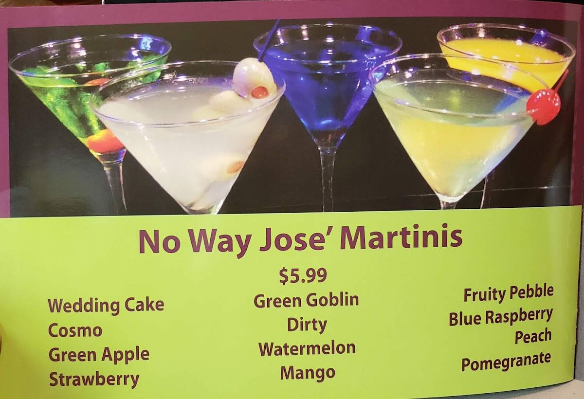 Menu at No Way Jose restaurant, Houston