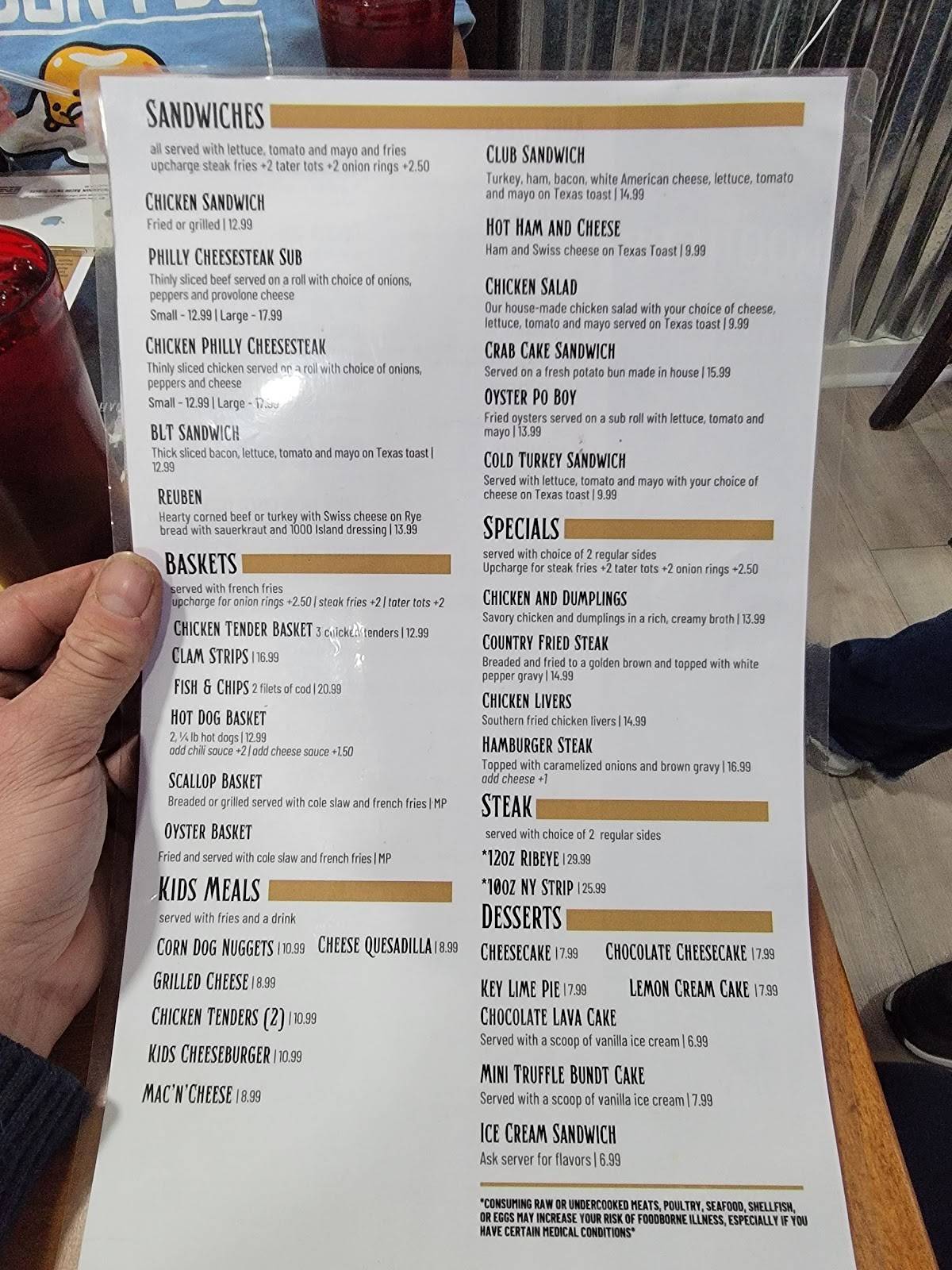 Menu at Nooner's Bar and Grille, Saluda