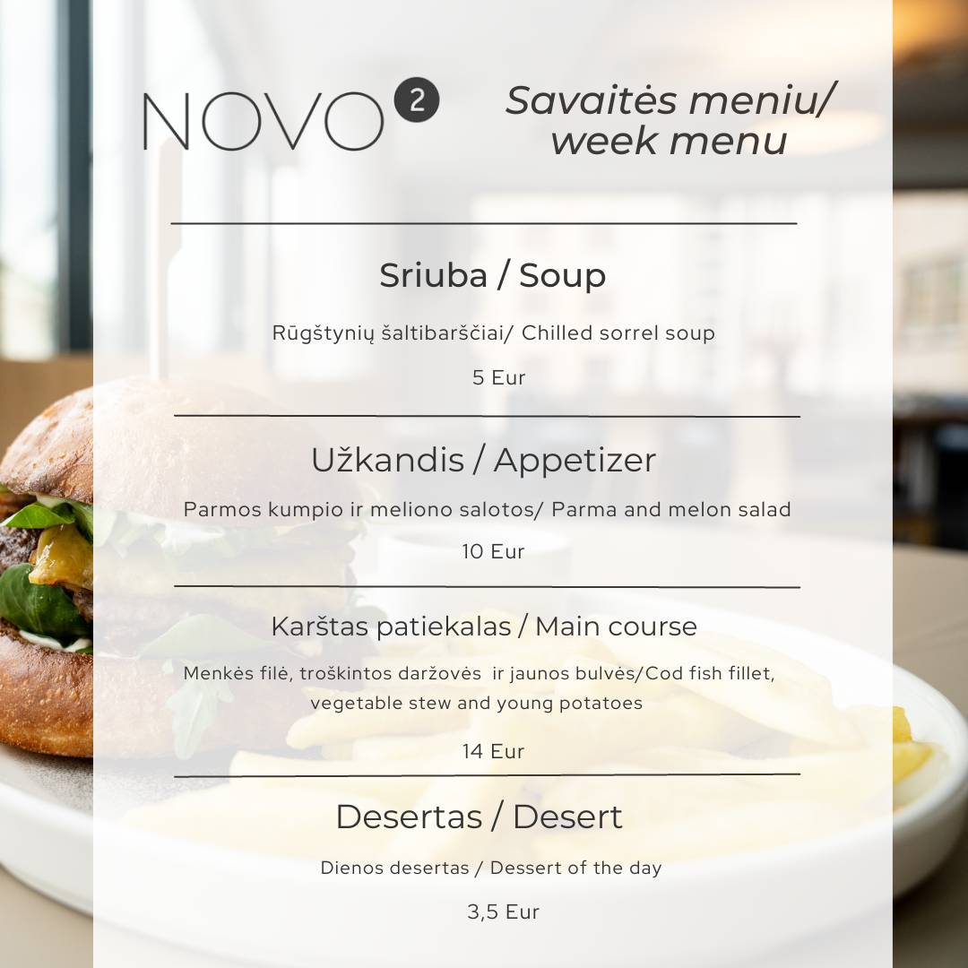 Menu at Winestone restaurant, Vilnius