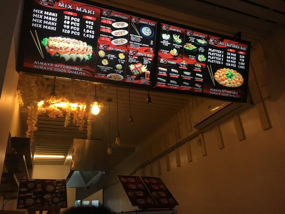 Menu at Noy Maki Naga City restaurant, Naga