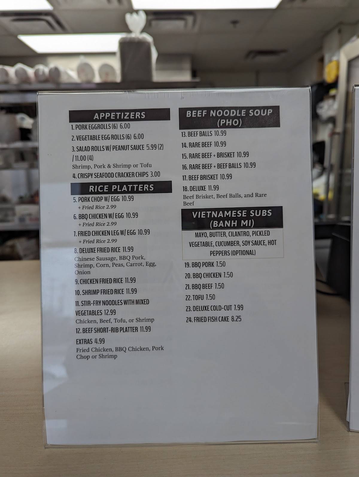 Menu at Nu Saigon (Main) @ Vickar Ford restaurant, Winnipeg