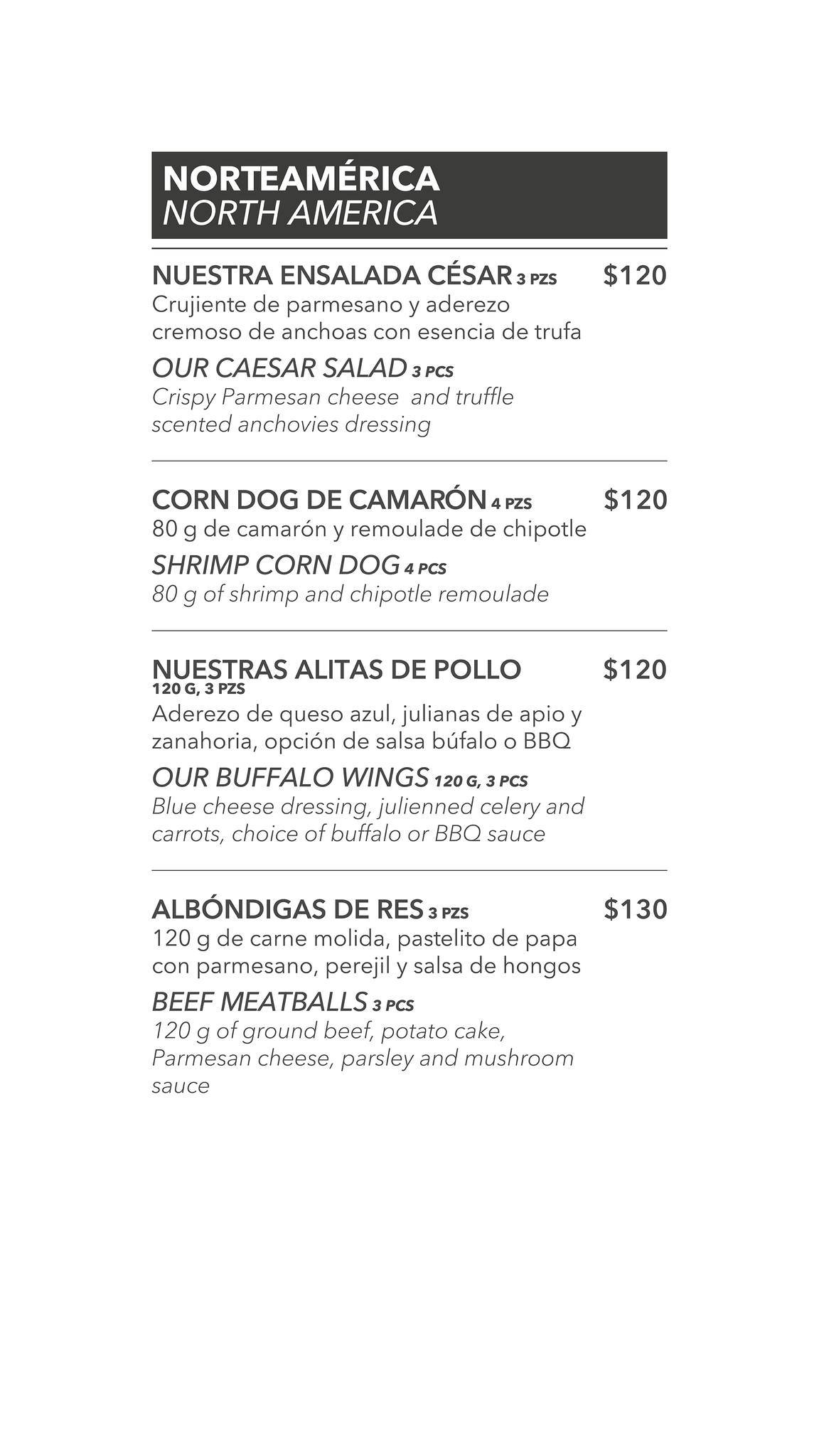Menu at Insu Sky Bar, Nuevo Vallarta