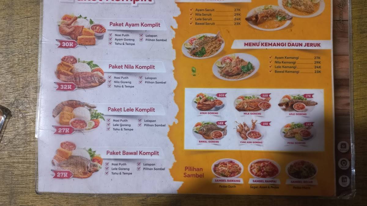 Carta del restaurante Nyambel Rampai Geh - Slipi, West Jakarta