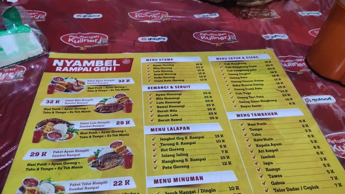 Carta del restaurante Nyambel Rampai Geh - Slipi, West Jakarta
