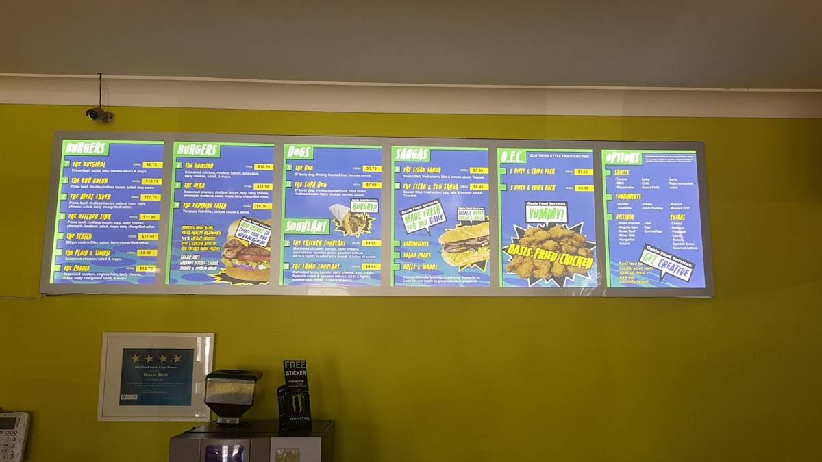 Menu at Oasis Deli fast food, Wonthella
